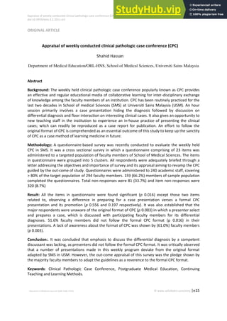 Appraisal of weekly conducted clinical pathologic case conference (CPC).pdf