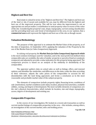 Appraisal Report (Prepared by USC REM Students) | DOCX