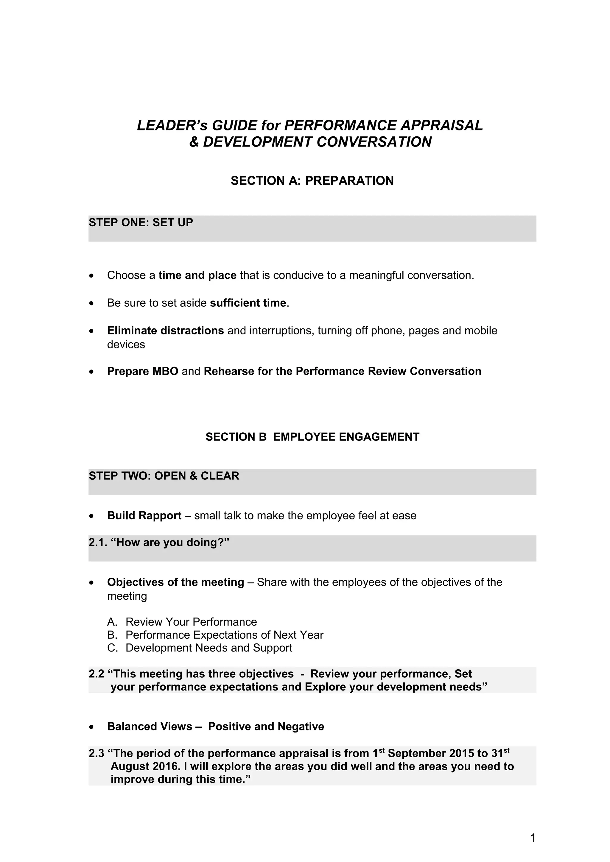 Appraisal Review Conversation | DOC