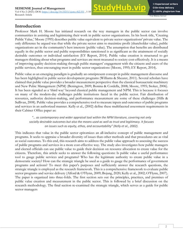 Appraising Public Value. Moore S Strategic Triangle | PDF