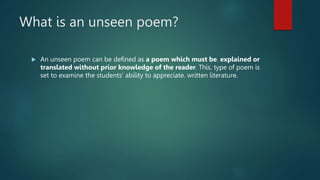 Appreciating an unseen poem for high school.pptx