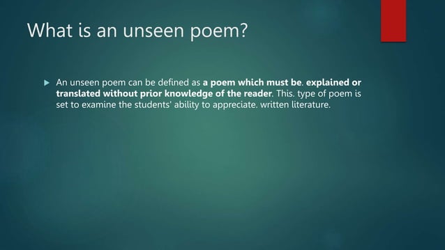 Appreciating an unseen poem for high school.pptx