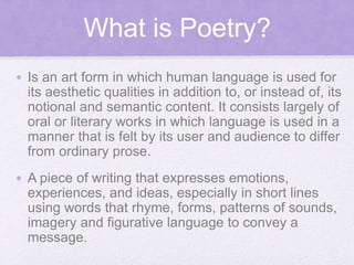 Appreciating poetry study guide | PPT