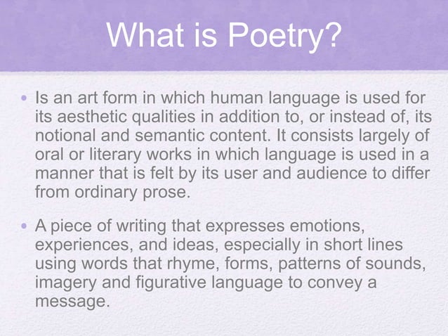 Appreciating poetry study guide | PPT