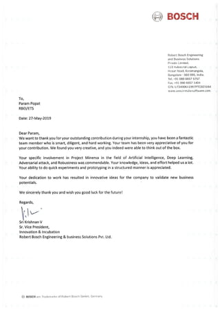 Appreciation Letter from Bosch | PDF | Business | Business and Finance