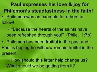 Appreciation and Praise for Philemon! | PPT