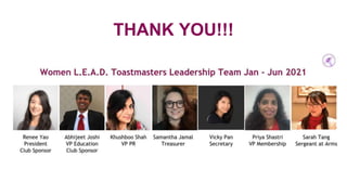 Women L.E.A.D. Toastmasters Appreciation event | PPT