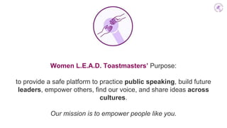 Women L.E.A.D. Toastmasters Appreciation event | PPT