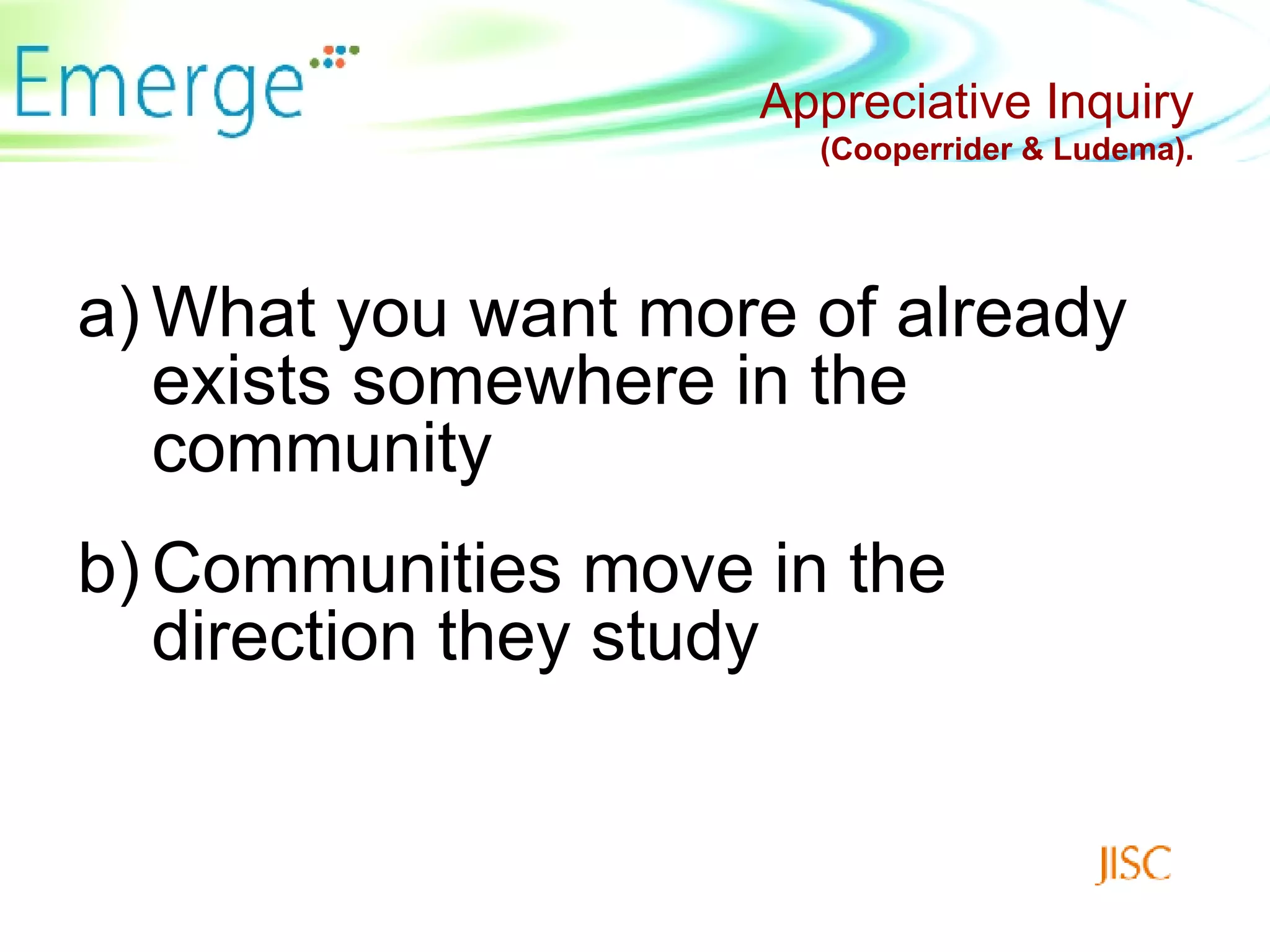 Appreciative Inquiry-led Project Development | PPT