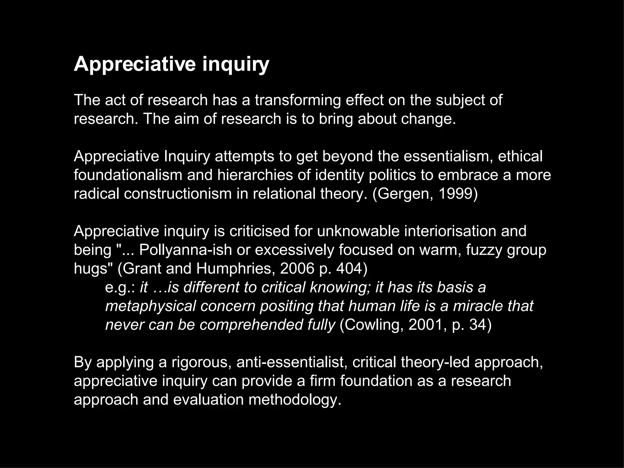 Appreciative Inquiry-led Project Development | PPT