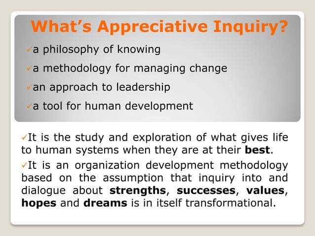 Appreciative inquiry | PDF | Business and Finance