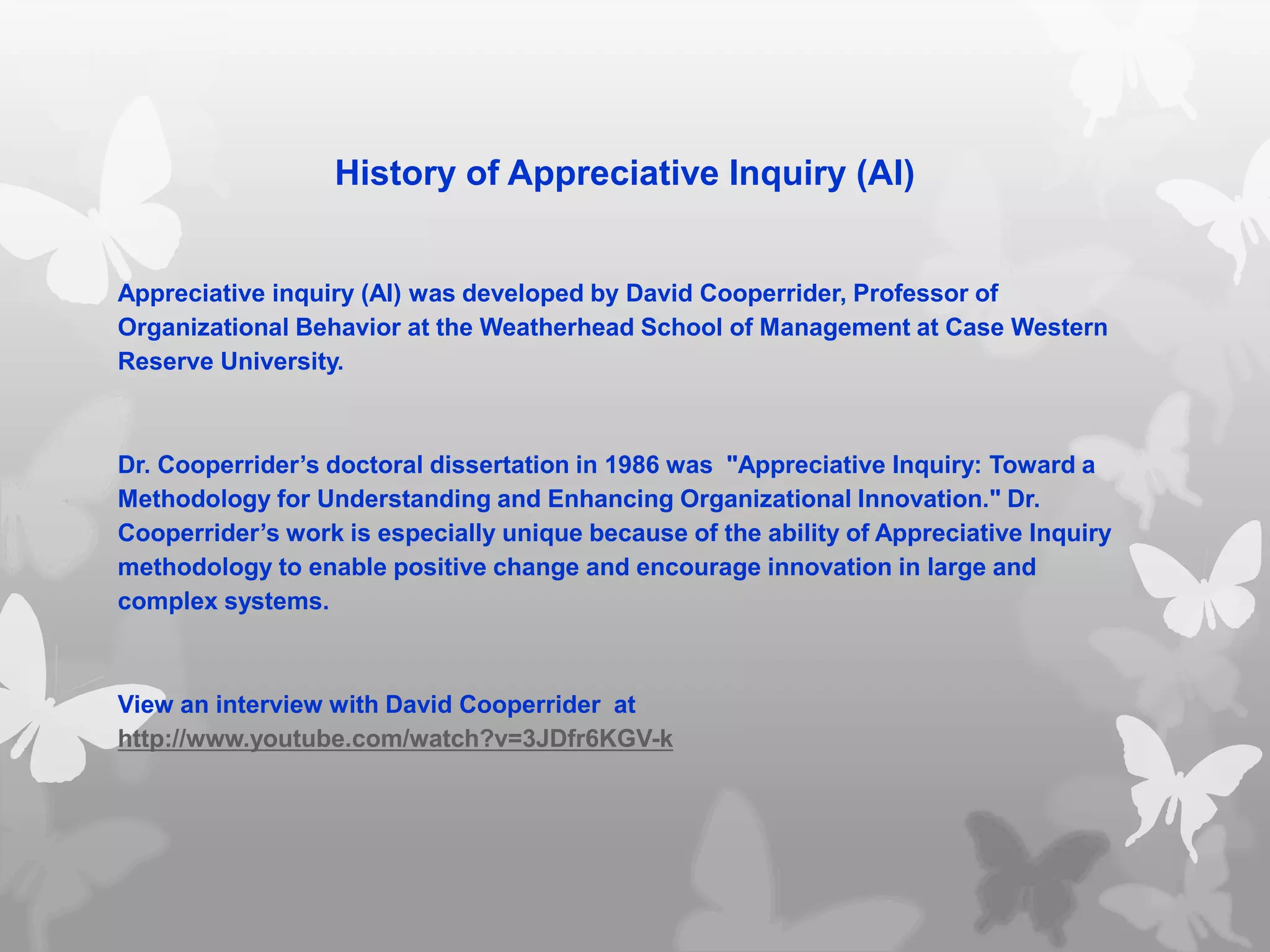 Appreciative inquiry | PPTX | Artificial Intelligence | Technology ...