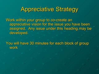 Appreciative Planning Presentation | PPT