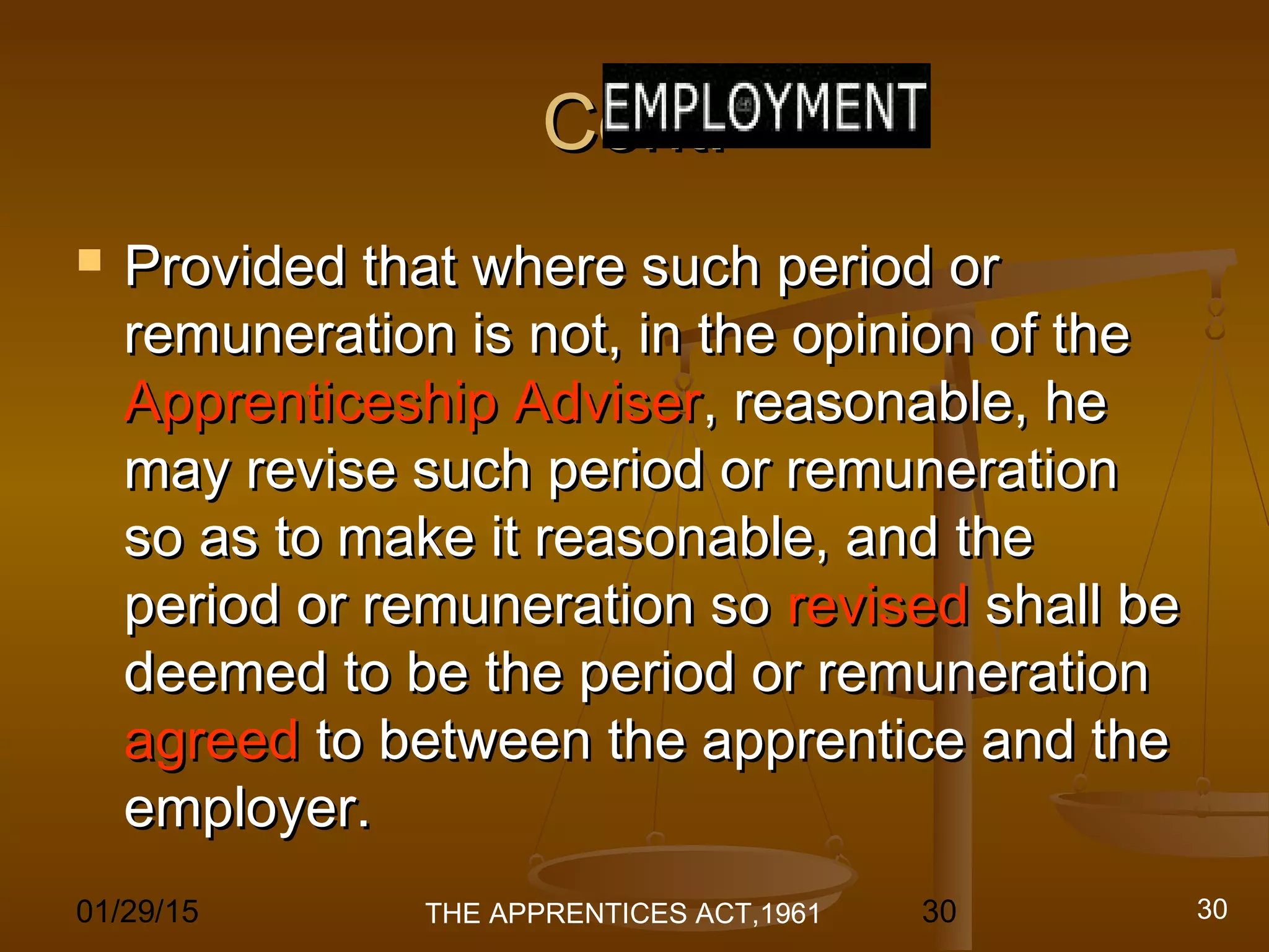 Apprentice act 1961 | PPT