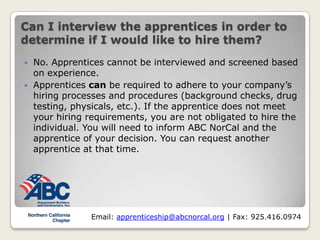 Apprentice Dispatching FAQ | PPTX