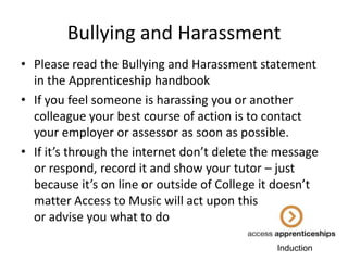 Apprentice Induction Health and Safety Safeguarding and Wellbeing ...