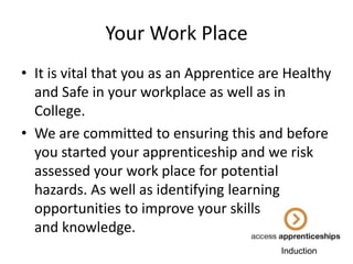 Apprentice Induction Health and Safety and The Law | PPTX