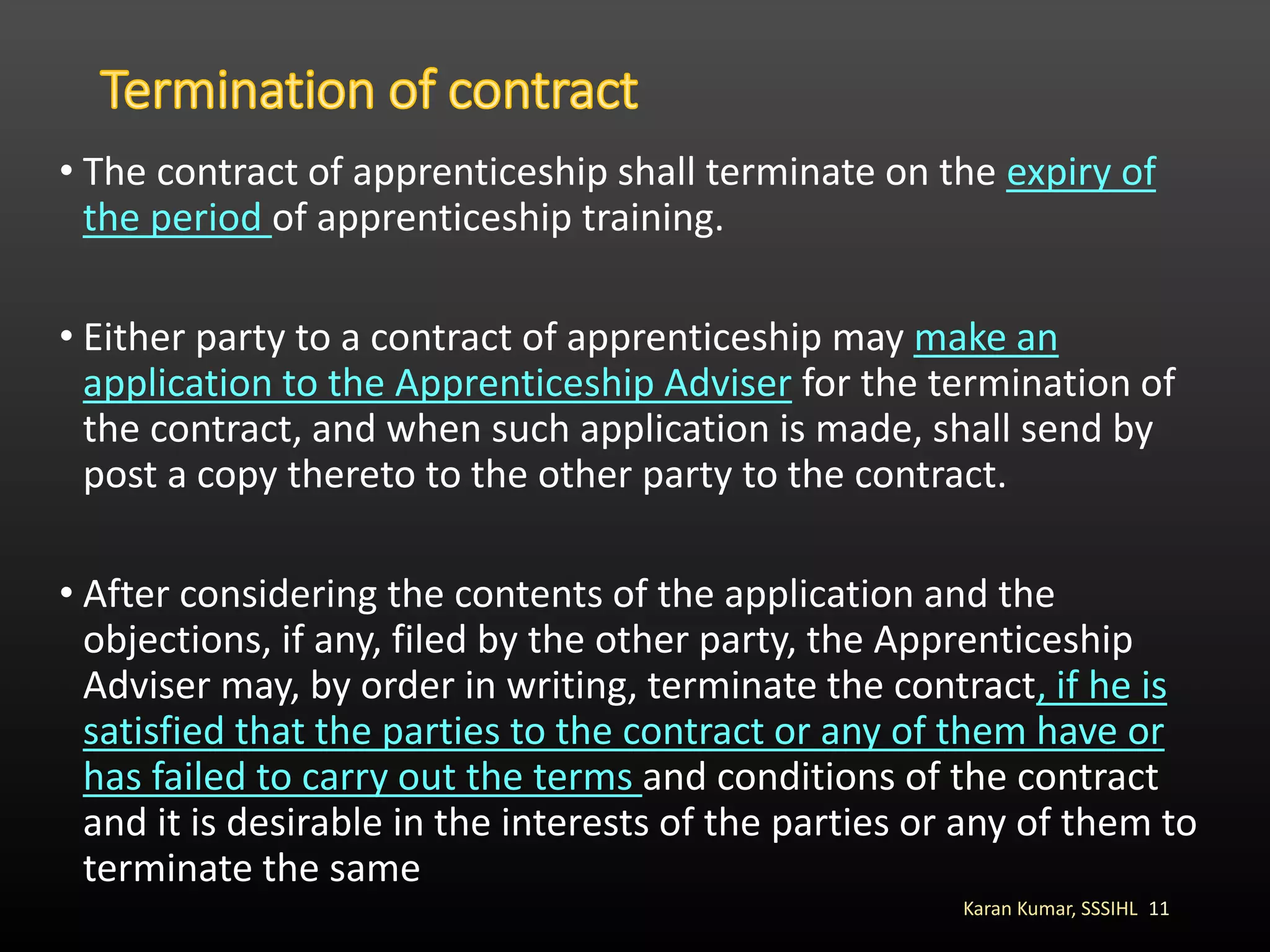 Apprenticeship act 1961 | PPTX