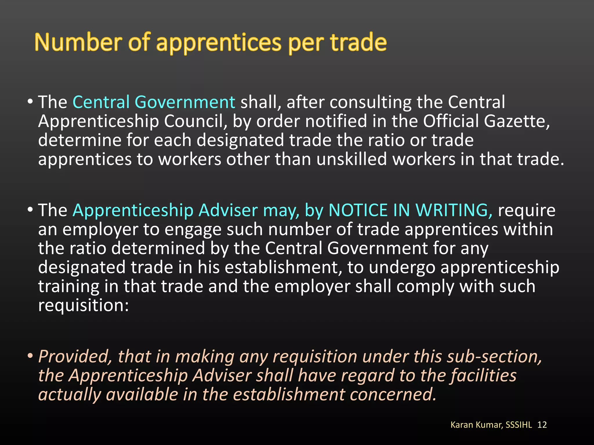 Apprenticeship act 1961 | PPTX