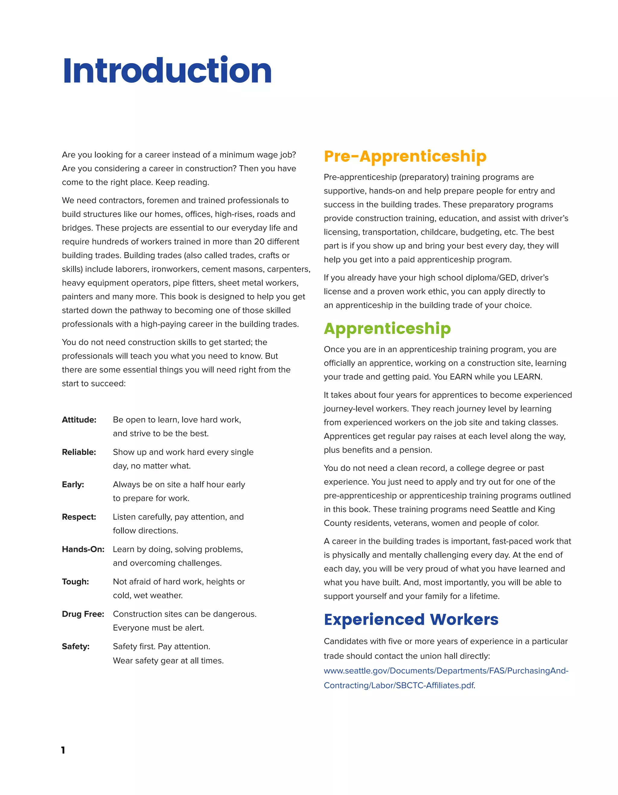 City of Seattle Apprenticeship Guidebook | PDF
