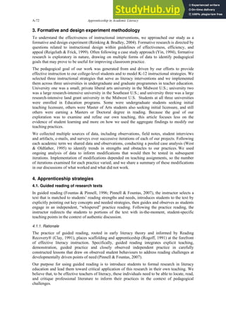 Apprenticeship In Academic Literacy Three K-12 Literacy Strategies To ...