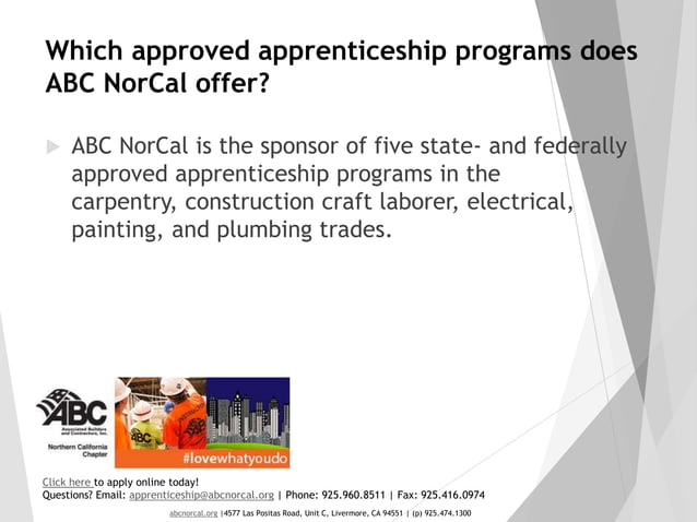 ABC NorCal Apprenticeship Program FAQ | PPTX | Vocational Training ...