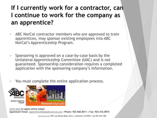 ABC NorCal Apprenticeship Program FAQ | PPTX