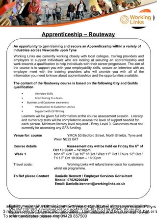 Apprenticeship routeway | DOC