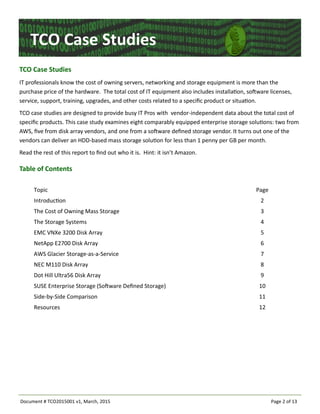 Enterprise Mass Storage TCO Case Study | PDF