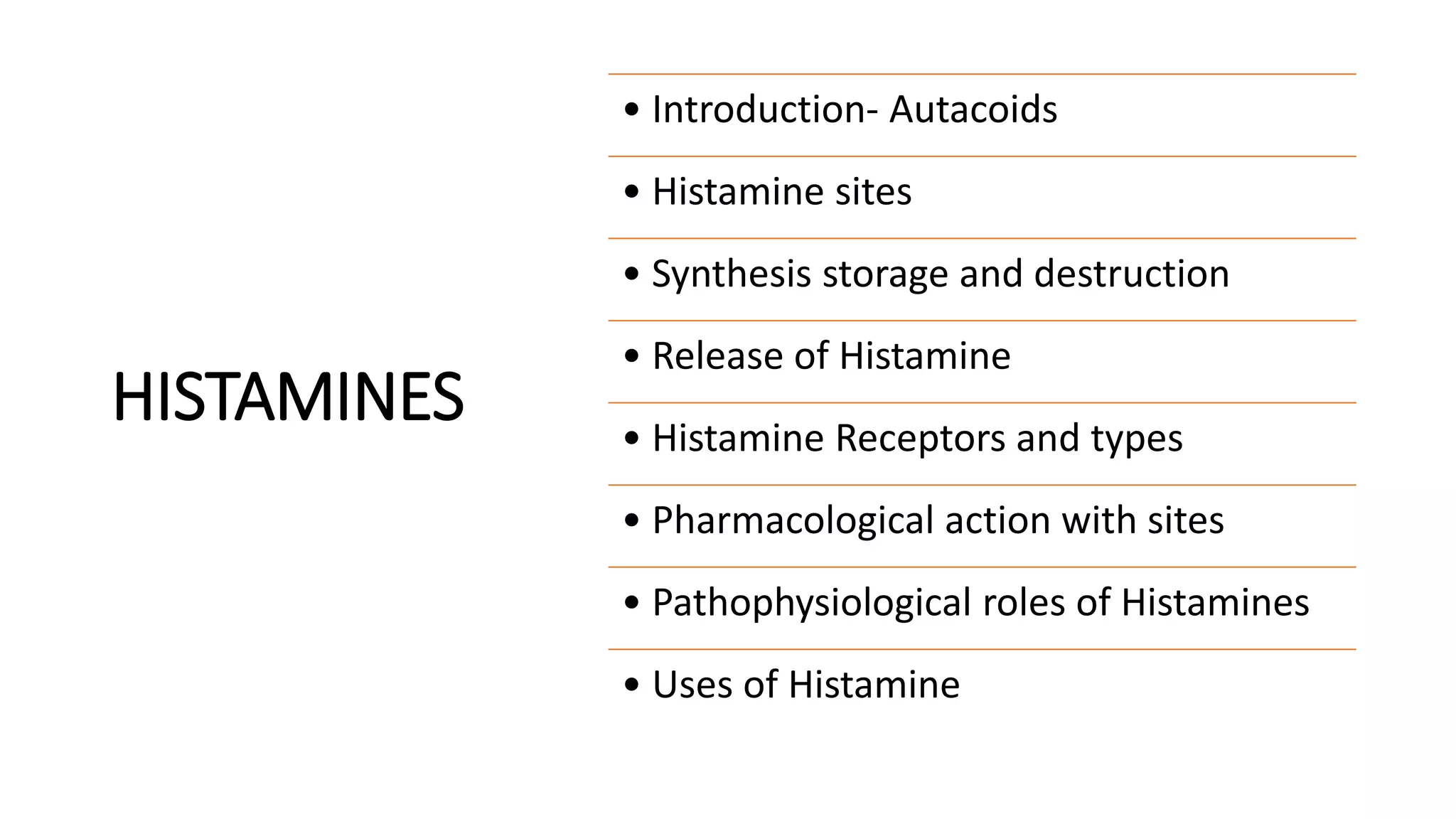 Histamines and Antihistamines | PPTX
