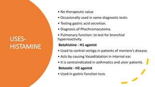 Histamines and Antihistamines | PPTX