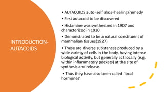 Histamines and Antihistamines | PPTX