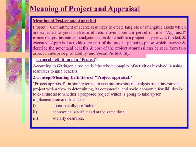 Apprisal of loan proposal . | PPT