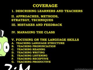 Introduction to Approaches to English Language Teaching | PPTX