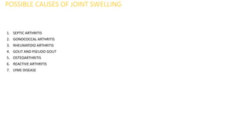 ATRAUMATIC JOINT SWELLING | PPTX | Bone and Joint Conditions | Diseases ...