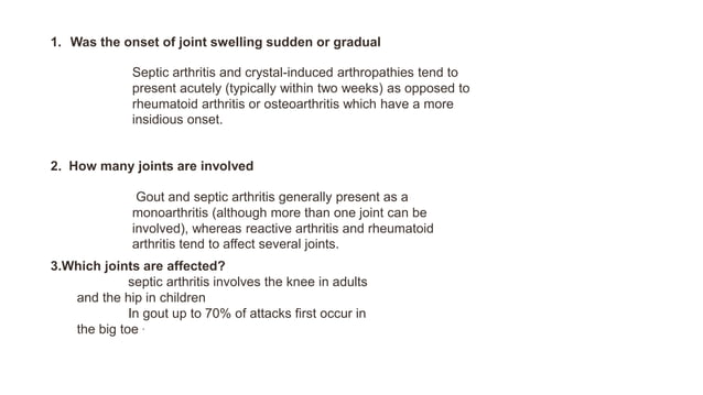 ATRAUMATIC JOINT SWELLING | PPTX | Bone and Joint Conditions | Diseases ...