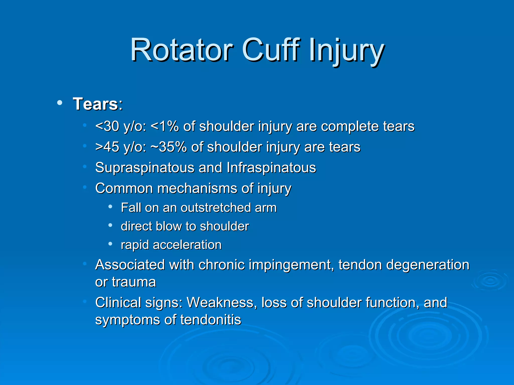 Approach To Overuse Related Shoulder Injuries | PPT