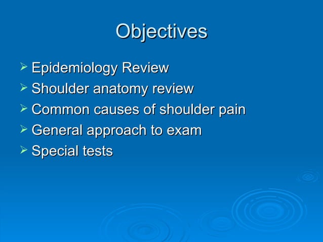 Approach To Overuse Related Shoulder Injuries | PPT