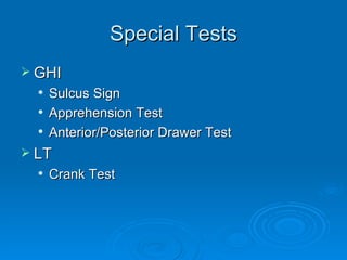 Approach To Overuse Related Shoulder Injuries | PPT