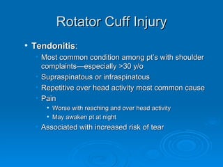 Approach To Overuse Related Shoulder Injuries | PPT