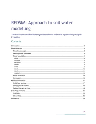 Approach to-soil-water-modelling-for-redsim | PDF