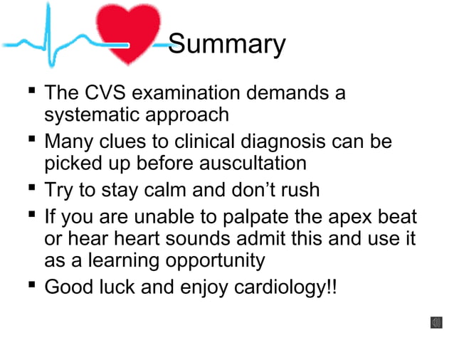 Approach to the cardiovascular examination | PPT | Heart and ...