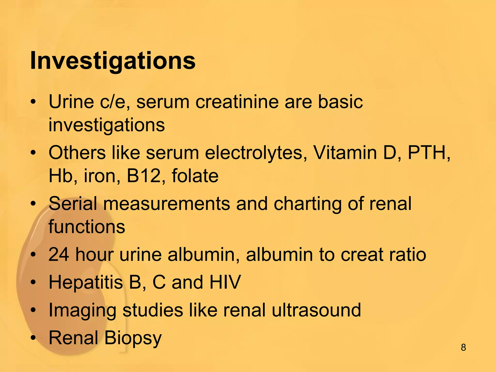 Approach and management of chronic kidney disease sandeep | PPTX