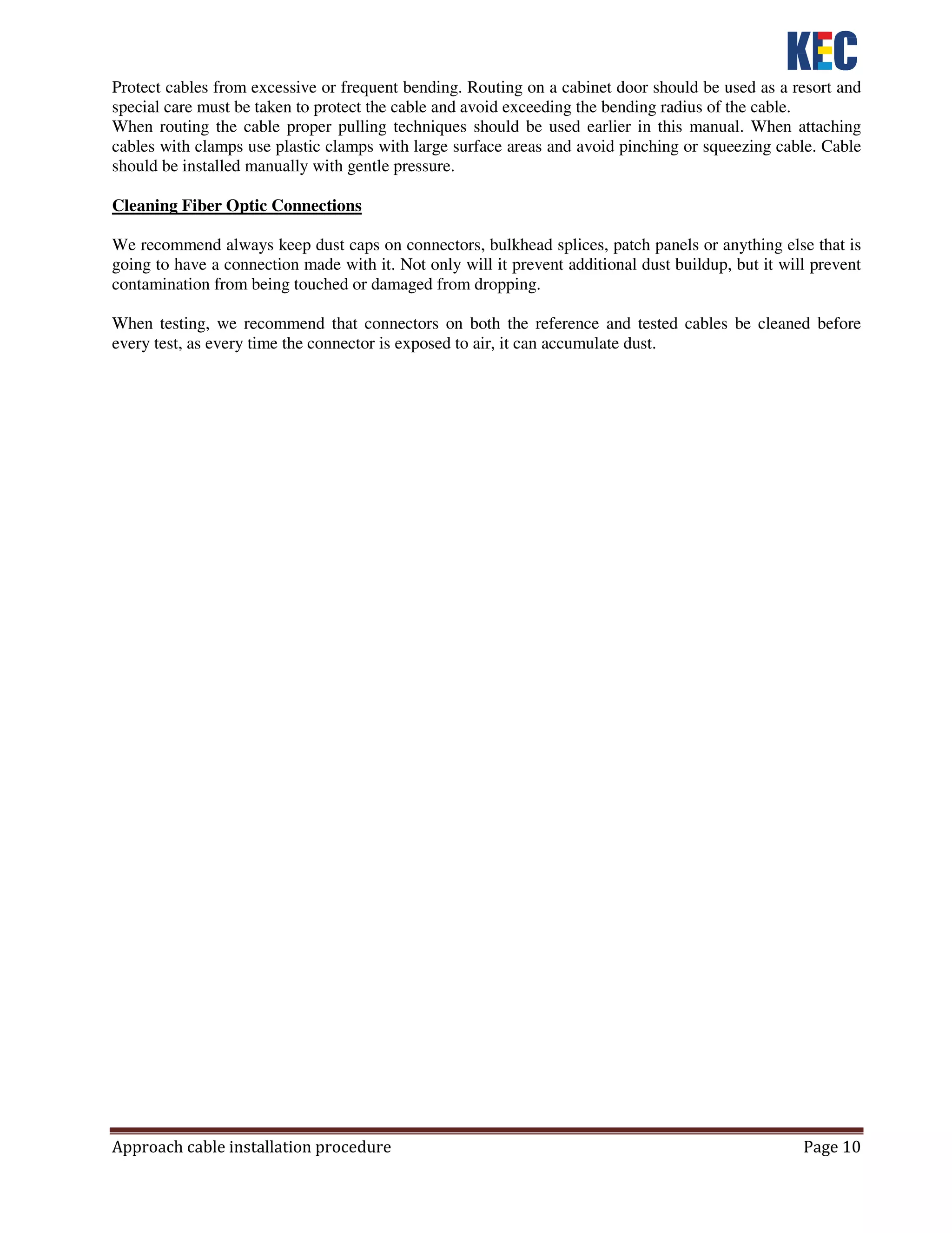 Approach cable installation | PDF
