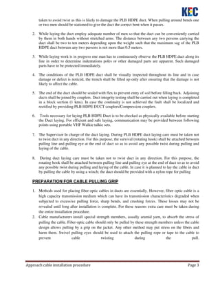 Approach cable installation | PDF