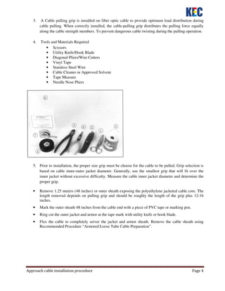 Approach cable installation | PDF