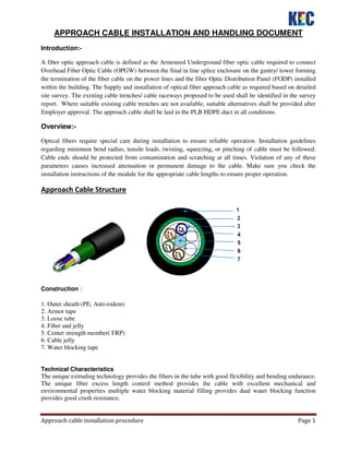 Approach cable installation | PDF