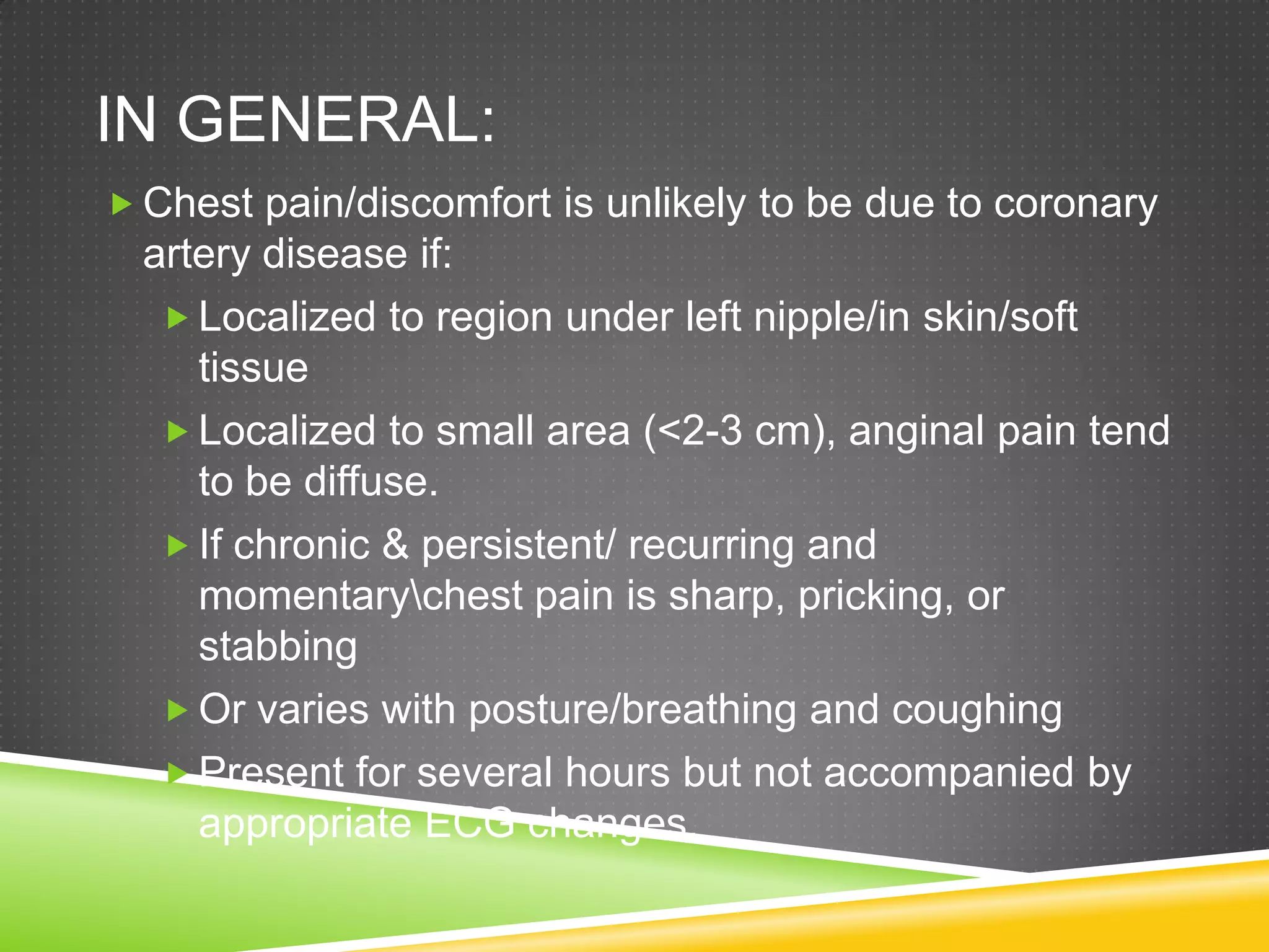 Approach chest pain & acs | PPTX