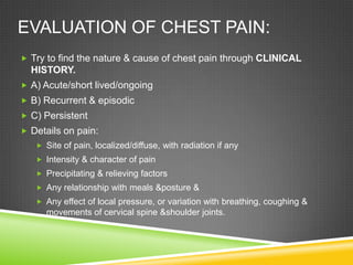 Approach chest pain & acs | PPTX
