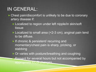 Approach chest pain & acs | PPTX